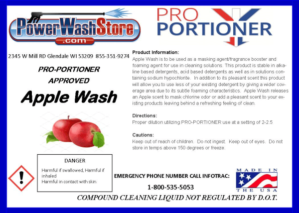 Apple Wash - 1 Gallon | Pressure Washer Scent Mask | Soft Wash Soap ...